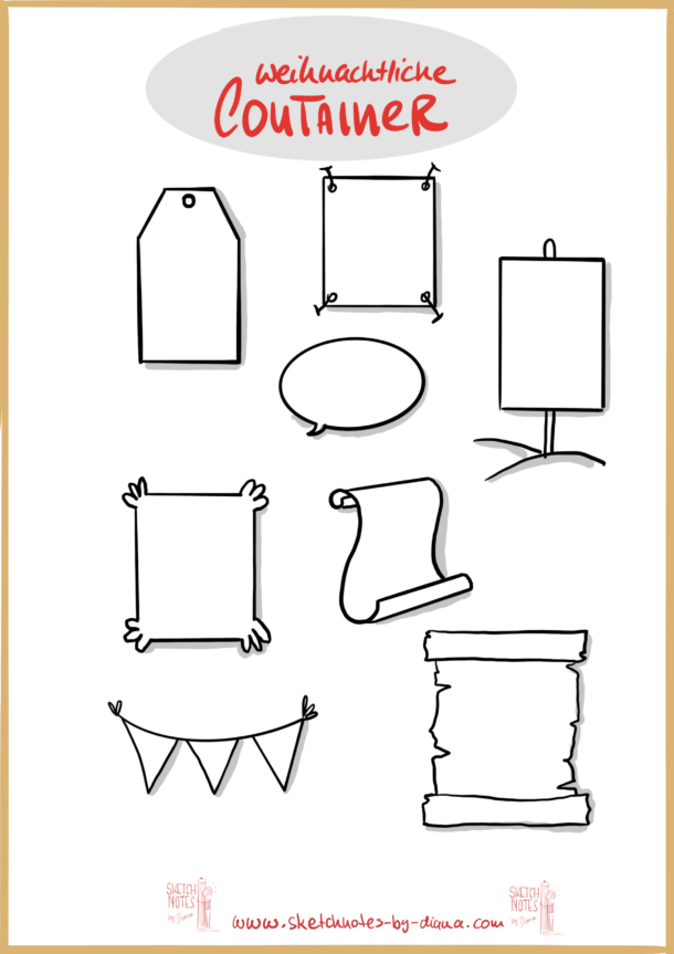 Sketchnotes Vorlagen für Weihnachten - last Minute Weihnachtskarte ...