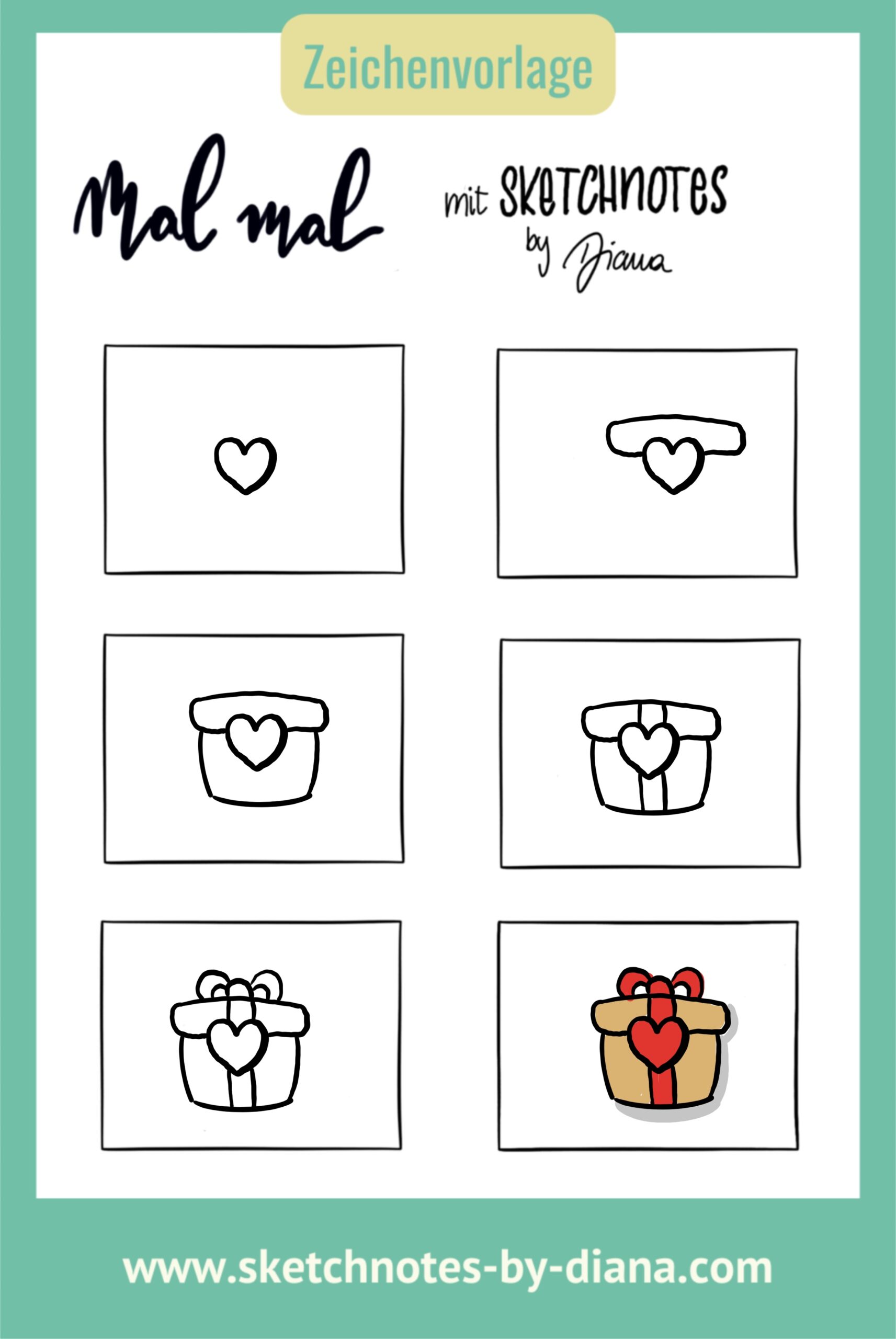 Sketchnotes Vorlagen zum Valentinstag - Sketchnotes by Diana