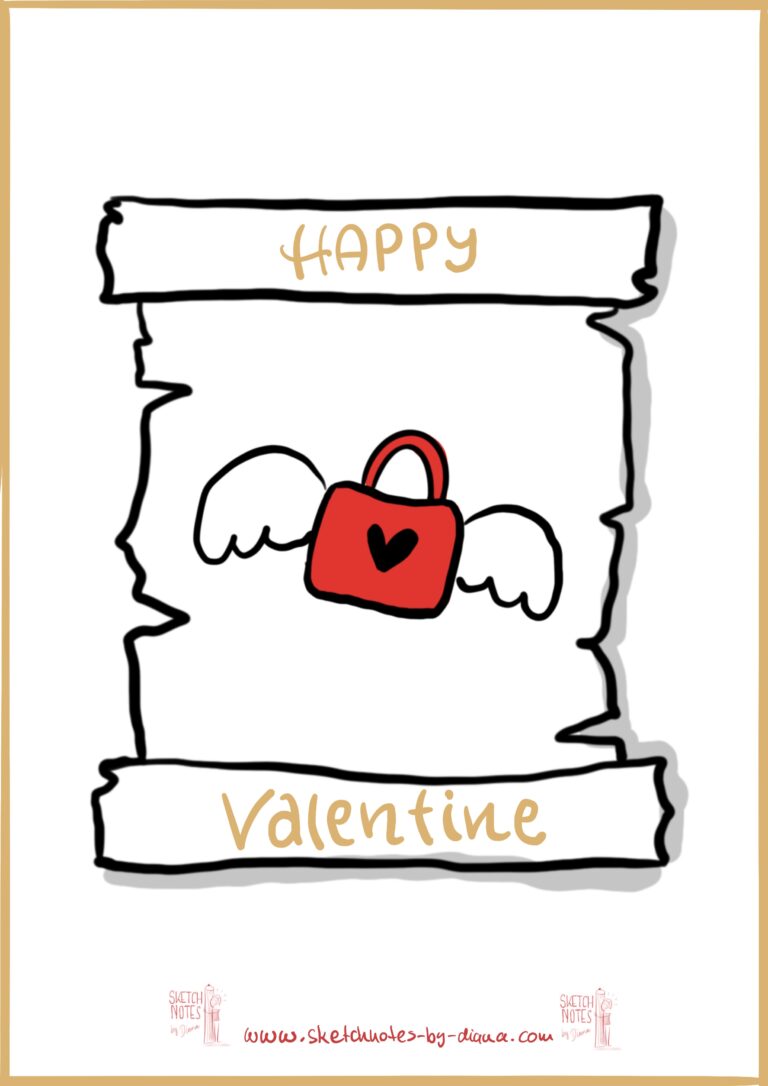 Sketchnotes Vorlagen zum Valentinstag - Sketchnotes by Diana