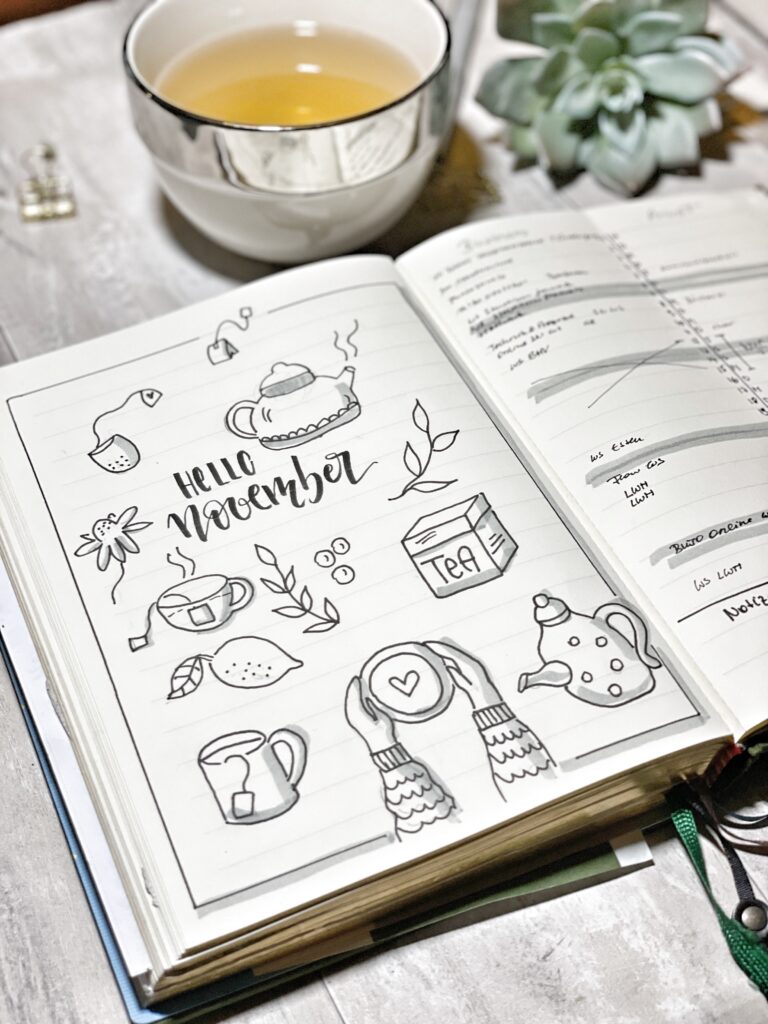 Bullet Journal Monatsübersicht - Sketchnotes by Diana