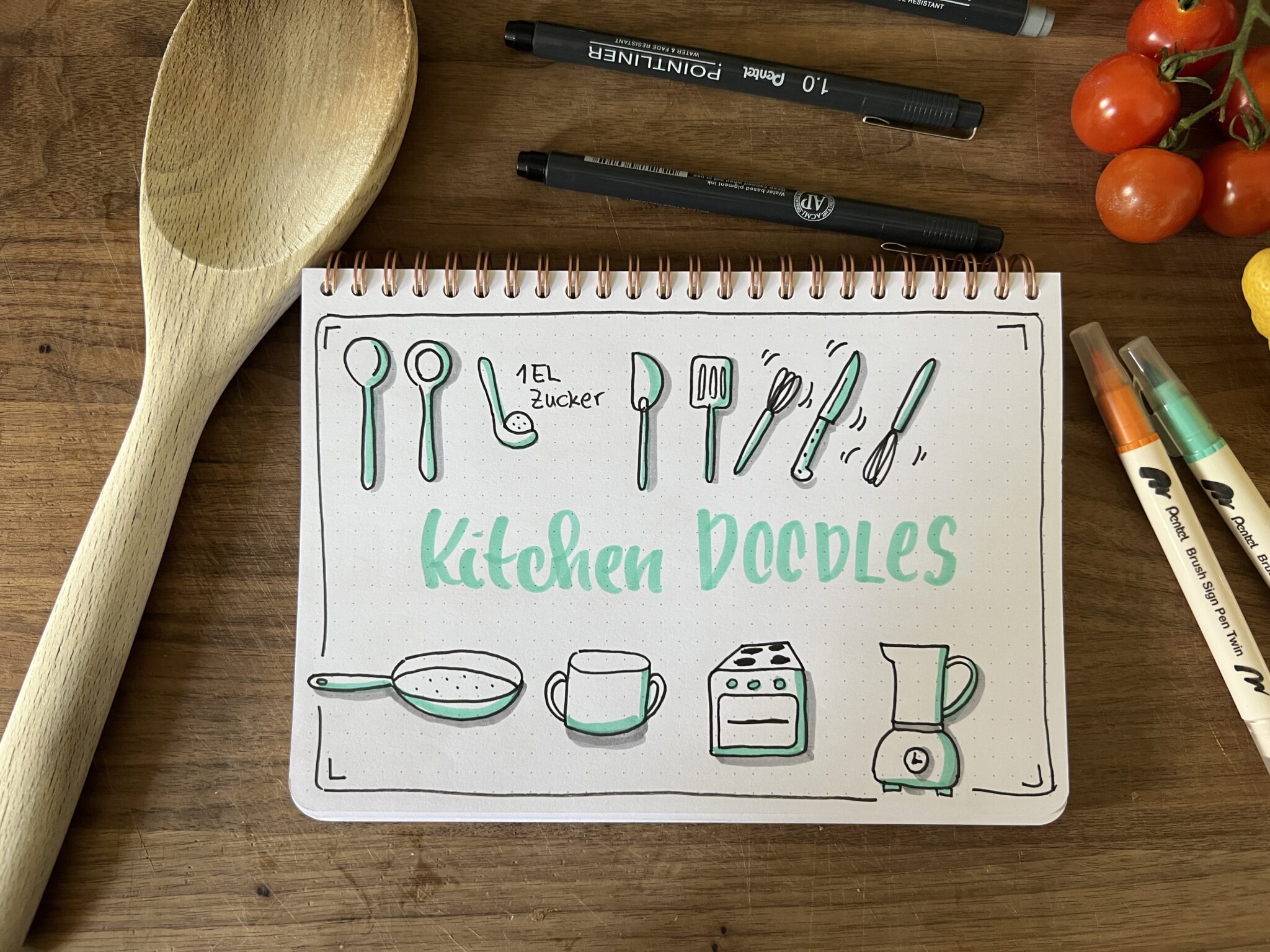 Pentel Brush Sign Pen Twin im Test - Sketchnotes by Diana